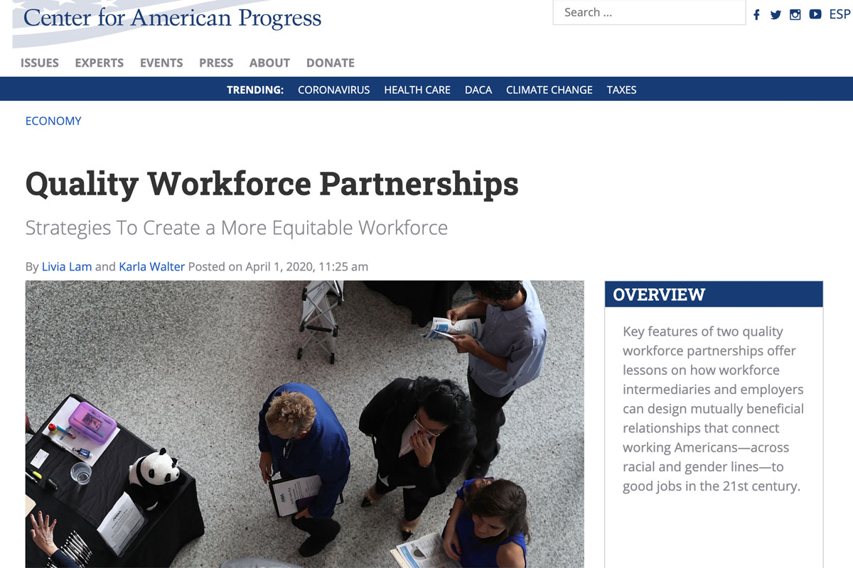 Quality Workforce Partnerships: Strategies to Create a More Equitable ...